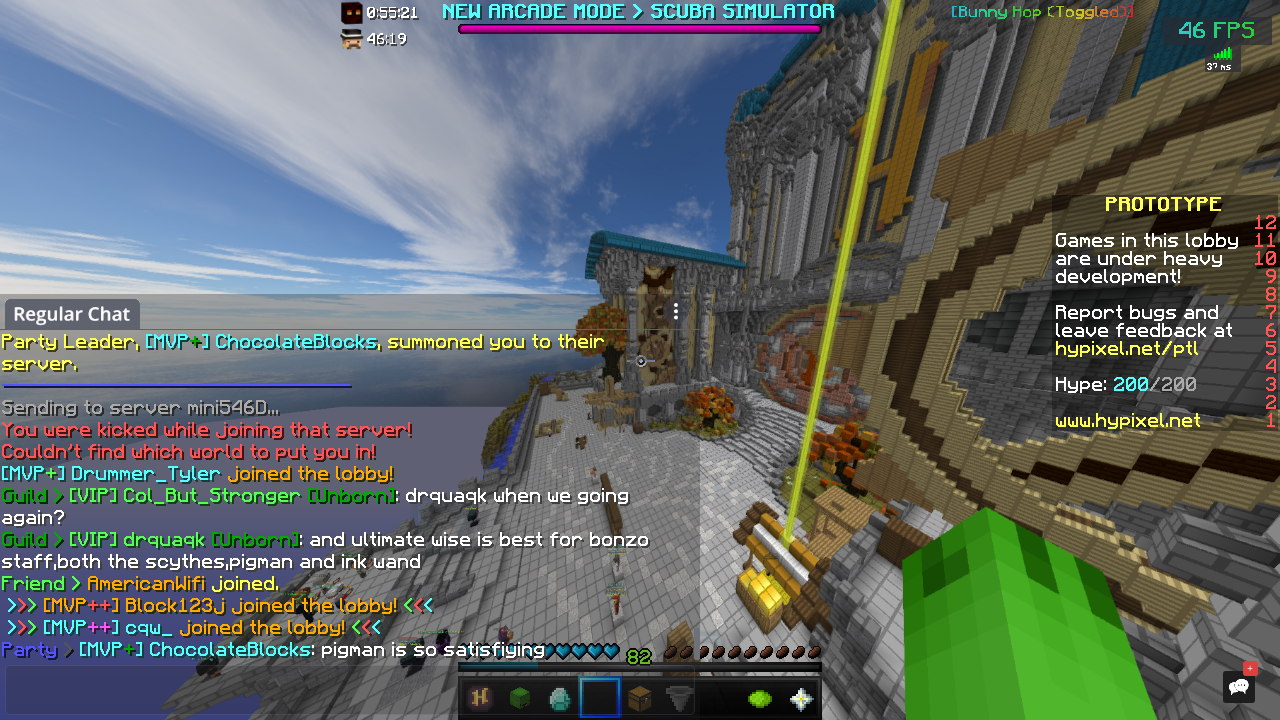 constantly kicked from sb D: | Hypixel Forums