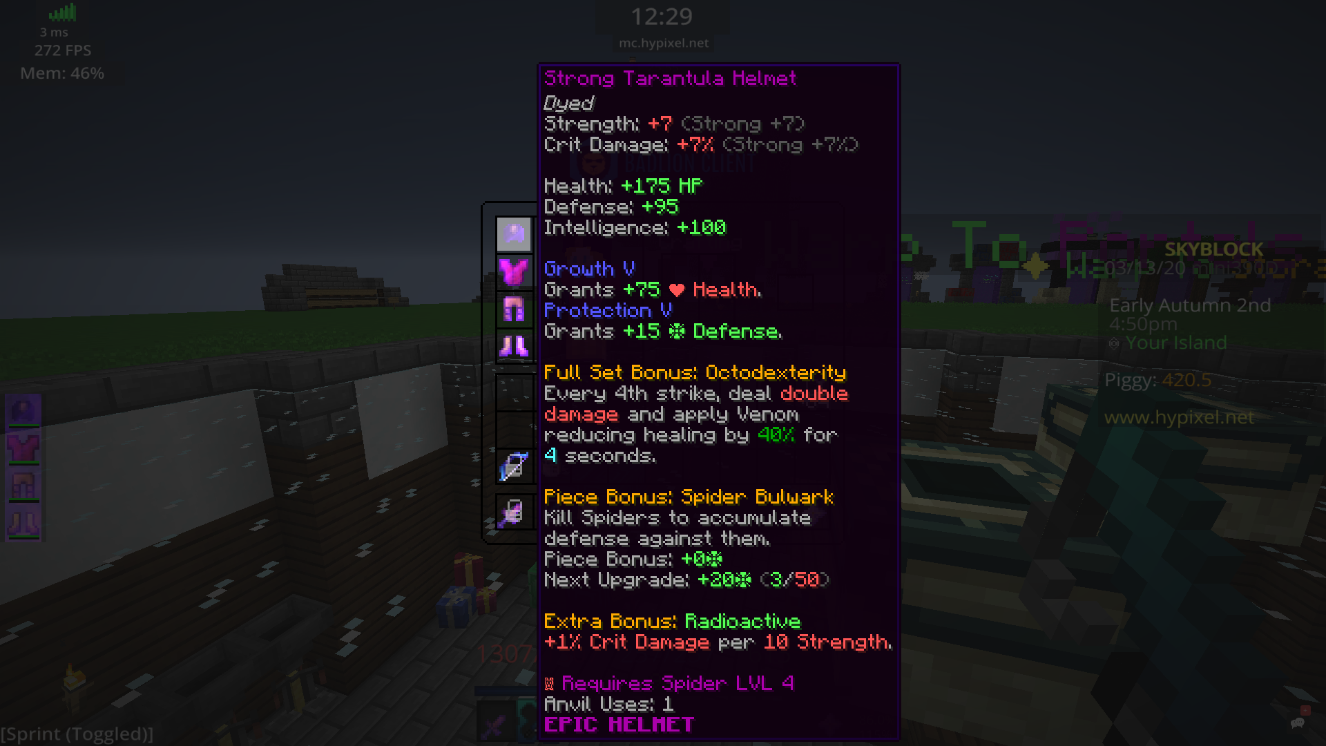 How does the strong with tarantula helm work | Hypixel Forums
