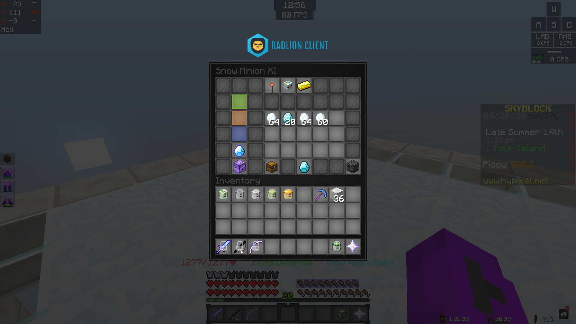 Snow minions with sc3000? | Hypixel Forums