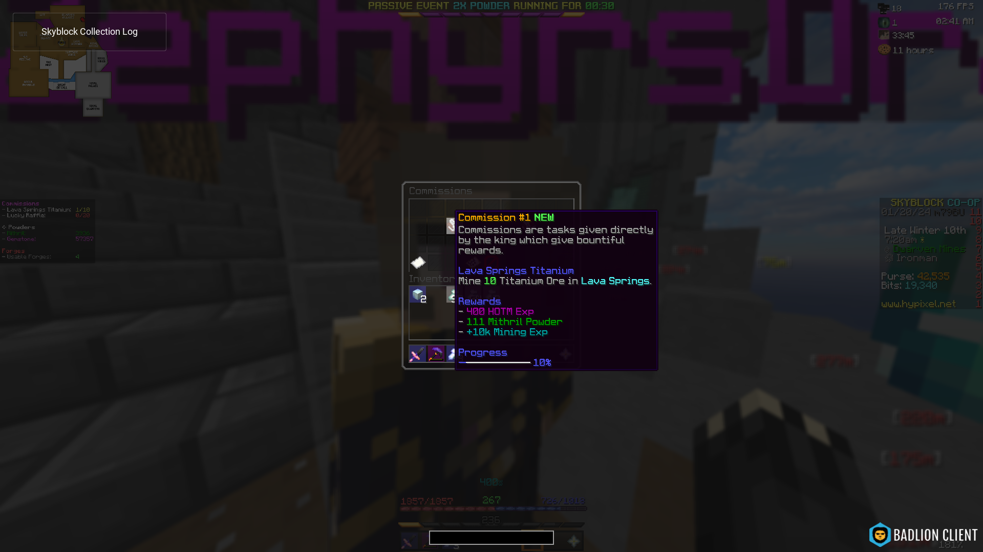 HOTM commission not working? | Hypixel Forums